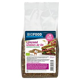 Biofood lijnzaad gebroken bio 250 Gram Kopen? :: Gezonderwinkelen.nl